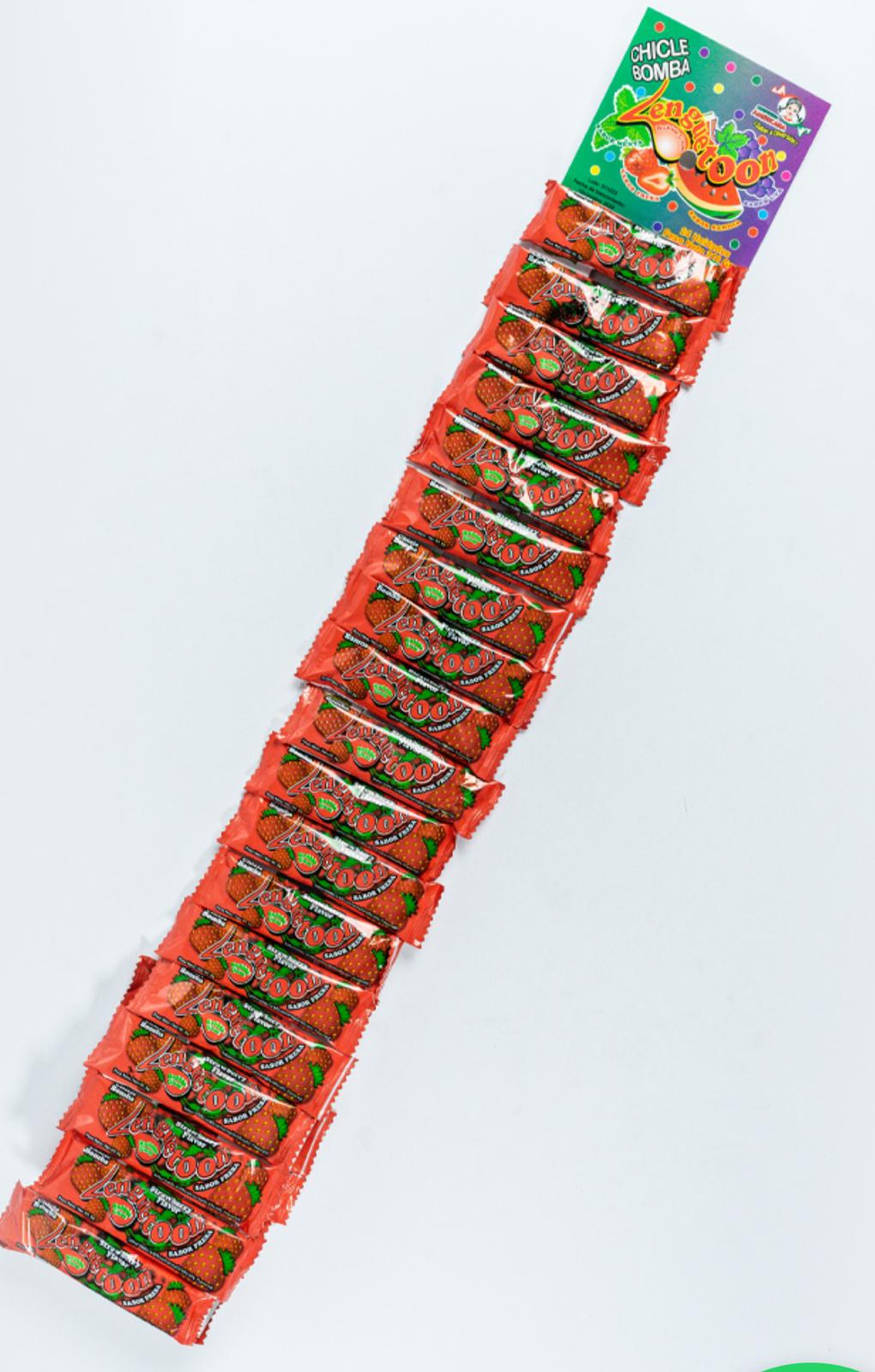 Tira de Chicle Bomba Fresa - Confiteria Americana – Tienda Salvadoreña Atl